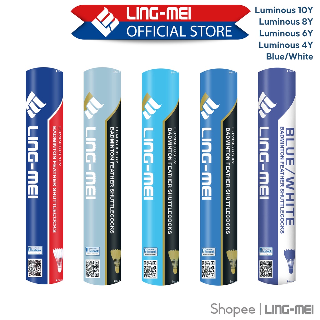Ling-Mei Shuttlecock Badminton 10Y/ /8Y/ 6Y / 4Y Feather Shuttlecock Bulu Tangkis (12 Pcs ...