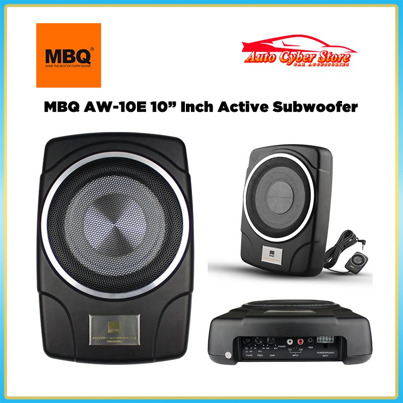 Mbq aw-10e 10" car underseat super slim active subwoofer built in ...