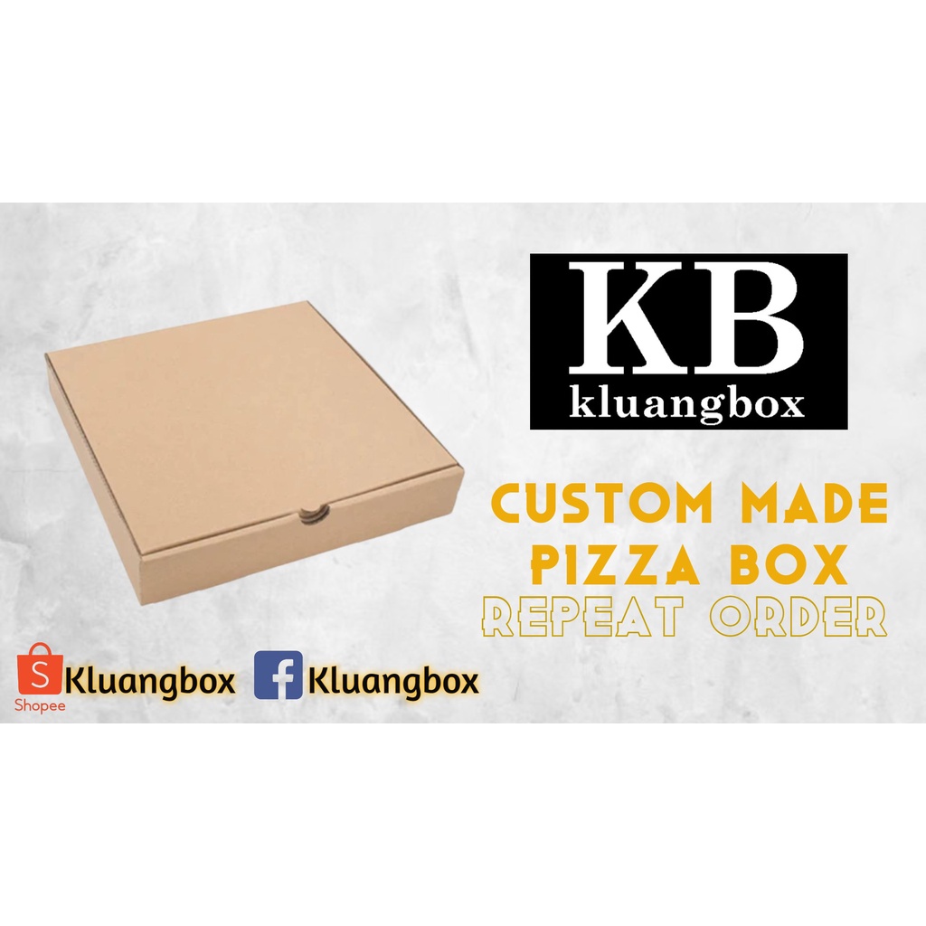 (COD016/1) 100pcs 8x8x2inch Pizza Box Kotak Piza Custom Made Order ...