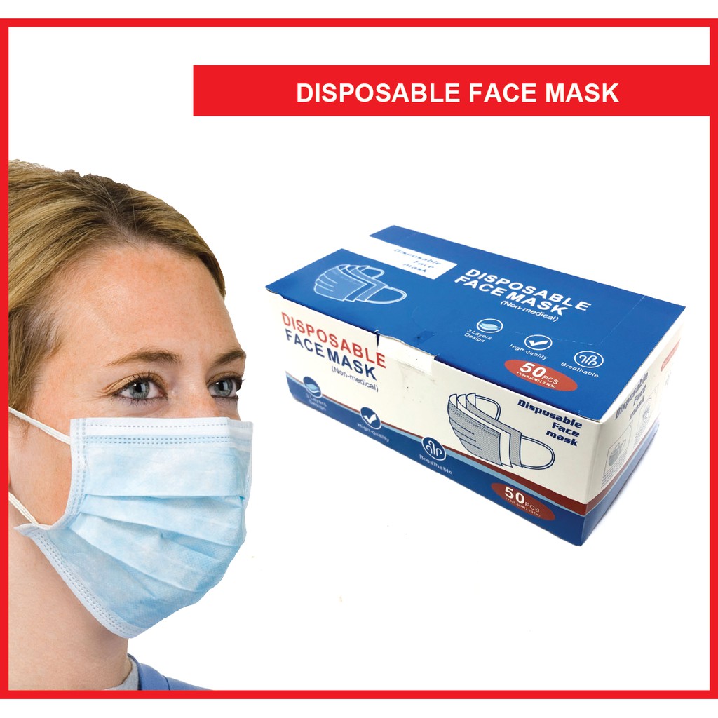 (READY STOCK) DISPOSABLE FACE MASK 50 PCS TOPENG MUKA | Shopee Malaysia