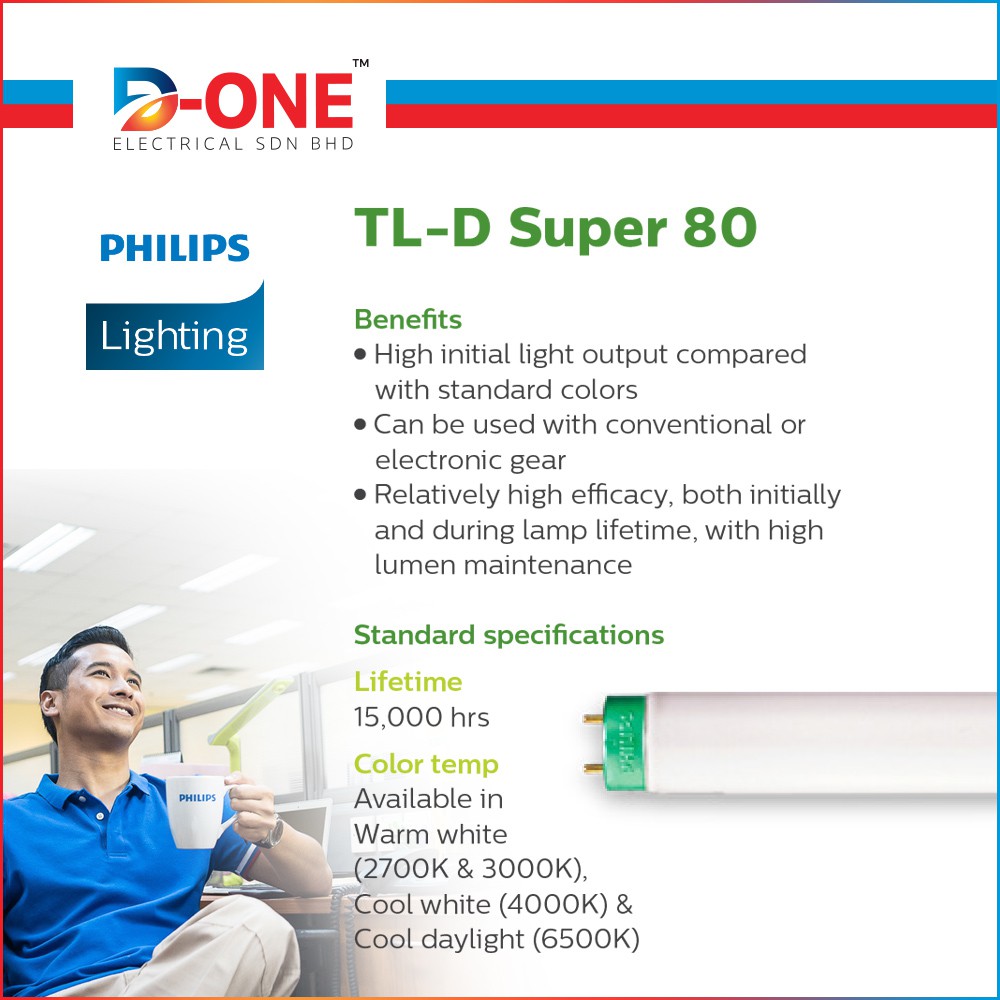 Philips Fluorescence Tubes - TL-D T8 Super 80 (T8 TUBE) ( PLEASE CHOOSE DHL WHEN U CHECK OUT ...