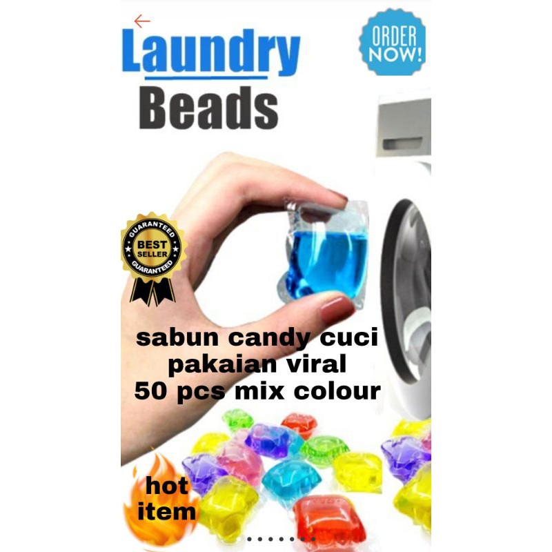 50 pcs mix colour - sabun candy viral - laundry condensation beads ball ...