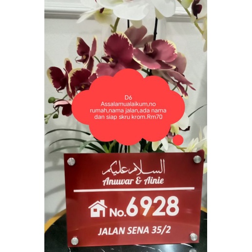 Signboard nombor rumah cantik-cantik | Shopee Malaysia