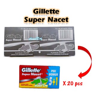 Gillette Super Nacet Razor Blades 5+1 Blades (20 boxes) | Shopee Malaysia