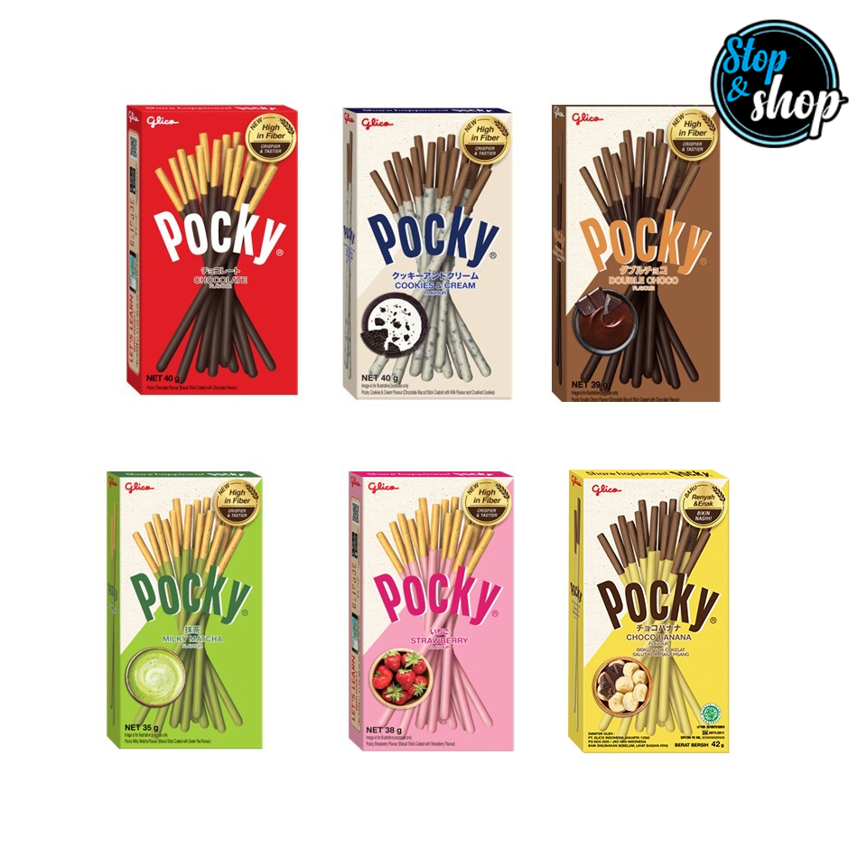 Glico Pocky Biscuit Stick 30 - 45g (Chocolate, Strawberry, Matcha ...