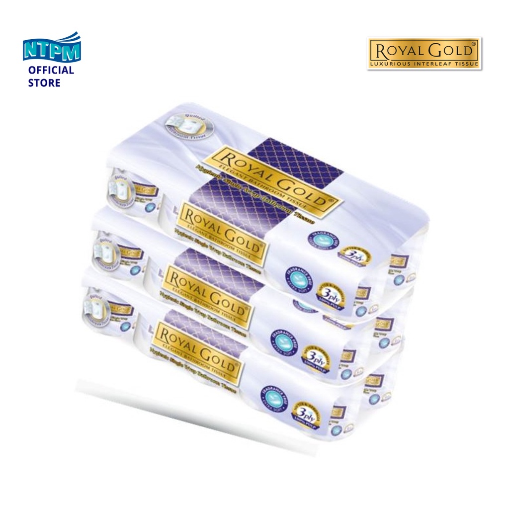 Royal Gold Elegent Toilet Roll -with Wrapper (220's x 10 Rolls) x 3 ...