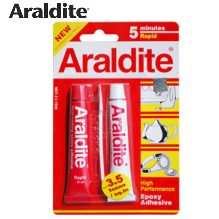 ARALDITE RAPID 5 MINUTES HIGH PERFORMANCE EPOXY ADHESIVE GLUE RED 2 x ...