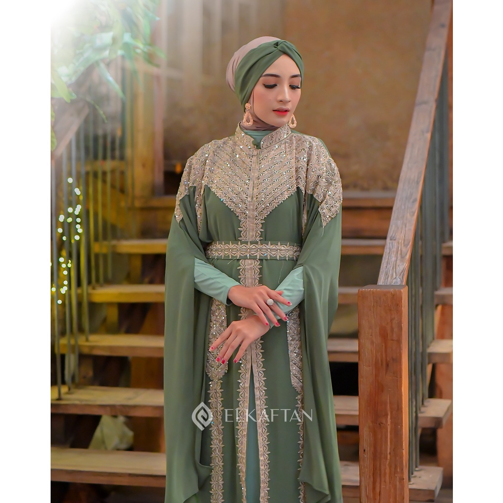 Elarisha SHAKIRA Include Inner Cufflinks, Belt & Turban Gamis For The ...