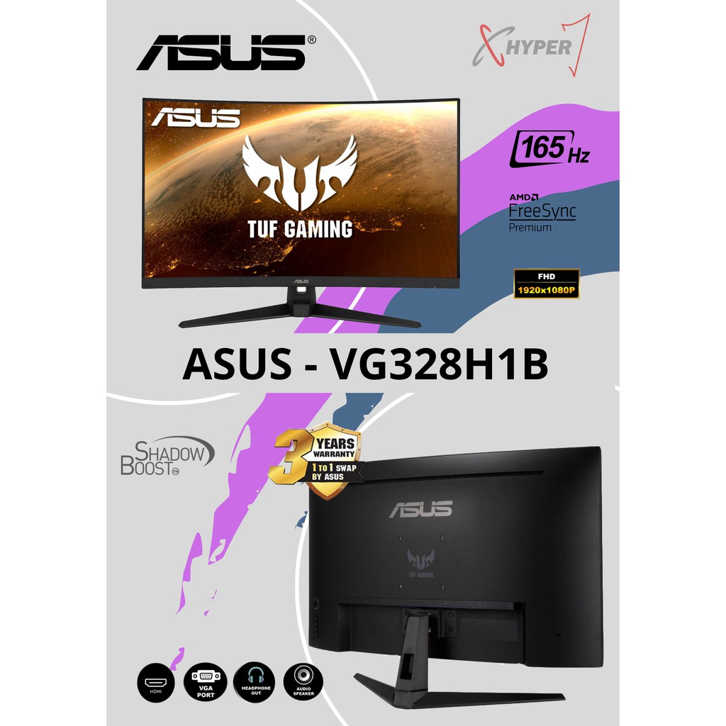 Asus 31.5" vg328h1b fhd va 165hz 1ms adaptive sync freesync premium tuf ...
