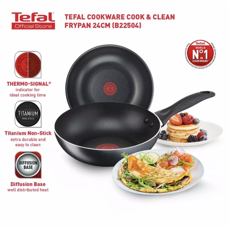 Tefal Cook & Clean Frypan 24cm (B22504) | Shopee Malaysia