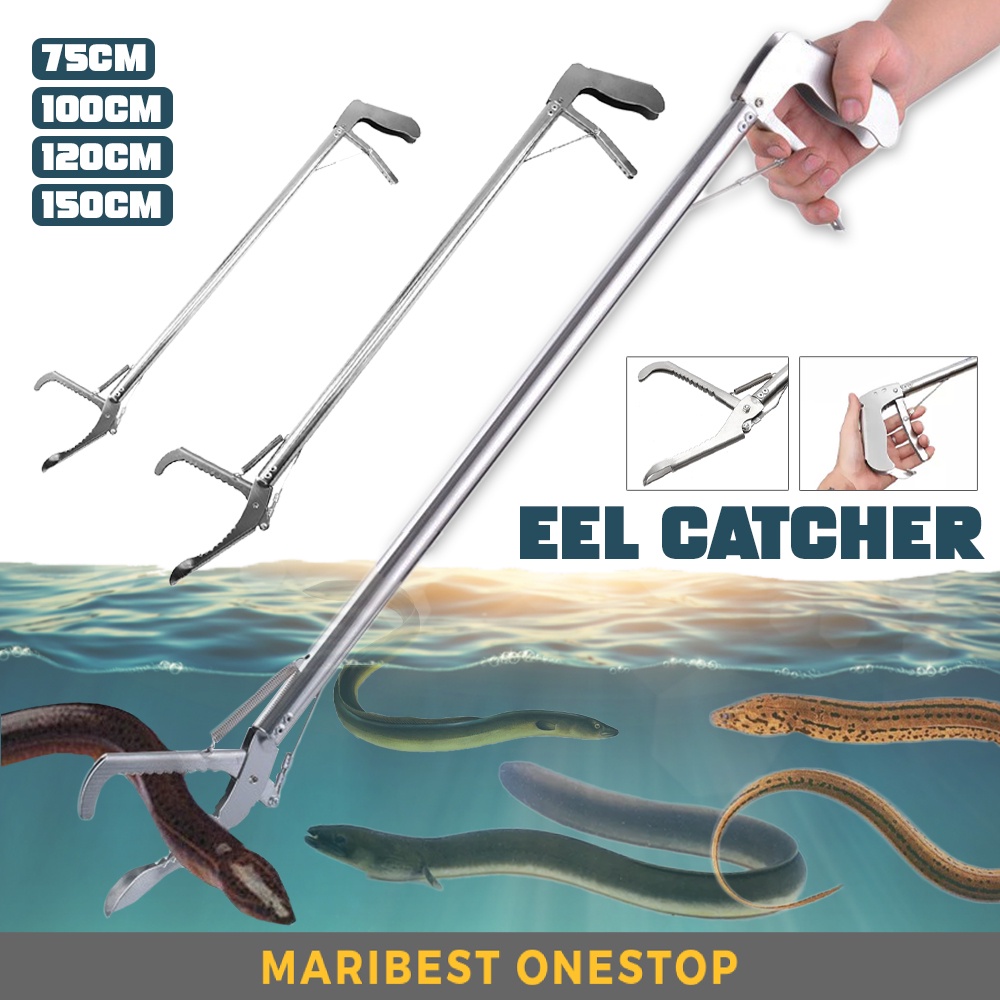 Stainless Steel Reptile Catcher Stick Grabber Eel Catcher Eel Clamp Eel ...