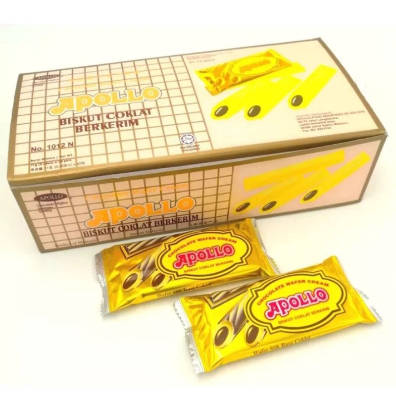 Apollo Chocolate Wafer Cream / Biskut Coklat Berkrim 11g×30pcs | Shopee ...