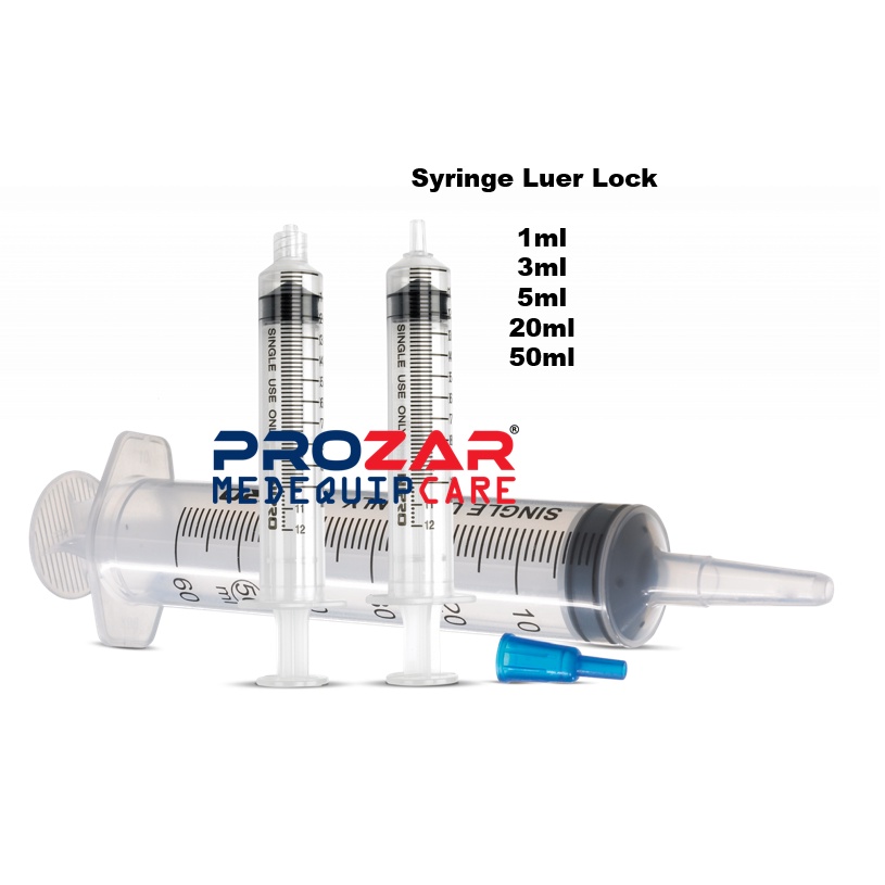 Syringe Luer Lock 1cc 3cc 5cc 10cc 20cc 50cc Without Needle
