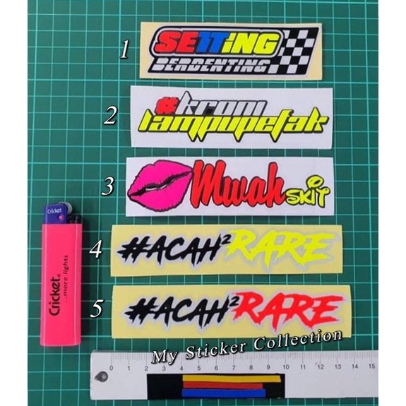 Sticker #Ayat Perkataan Sticker Cutting Overlapping Reflective ...