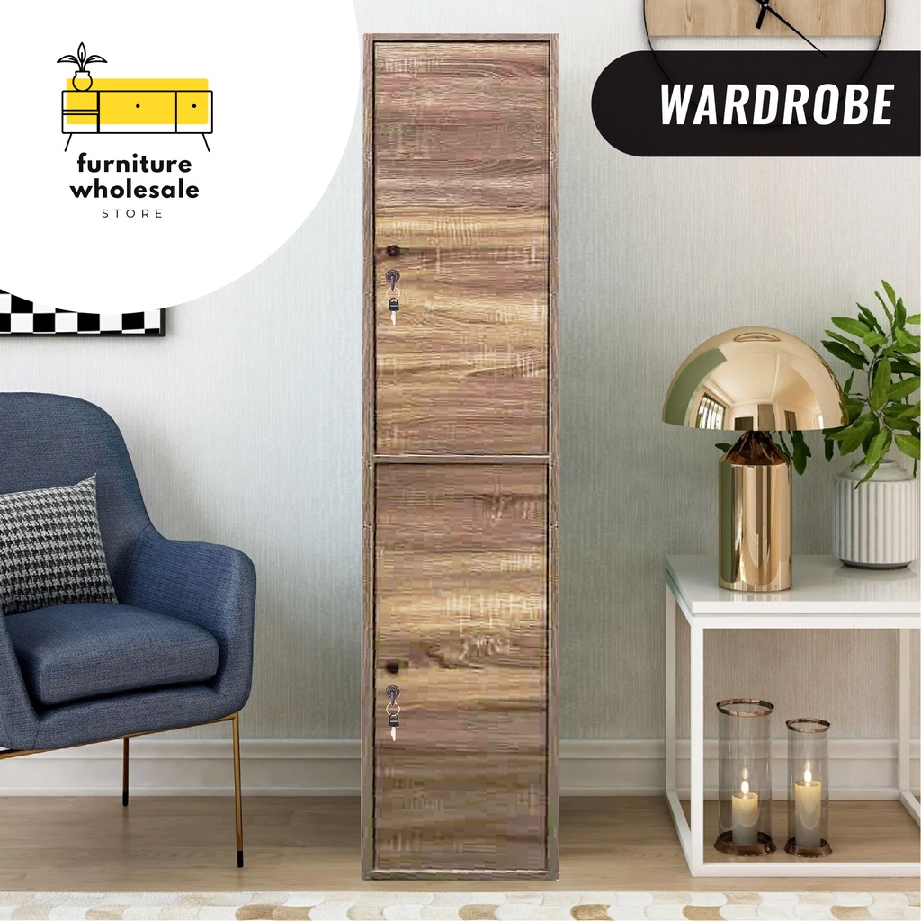 Locker Wardrobe Small Space Saving 2 Door Wardrobe with Lock / Almari ...