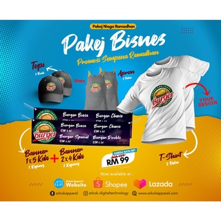 Promosi Pakej Niaga Ramadhan 2022 I T-shirt I Topi I Banner I Banting I Apron I Beach Flag I ...