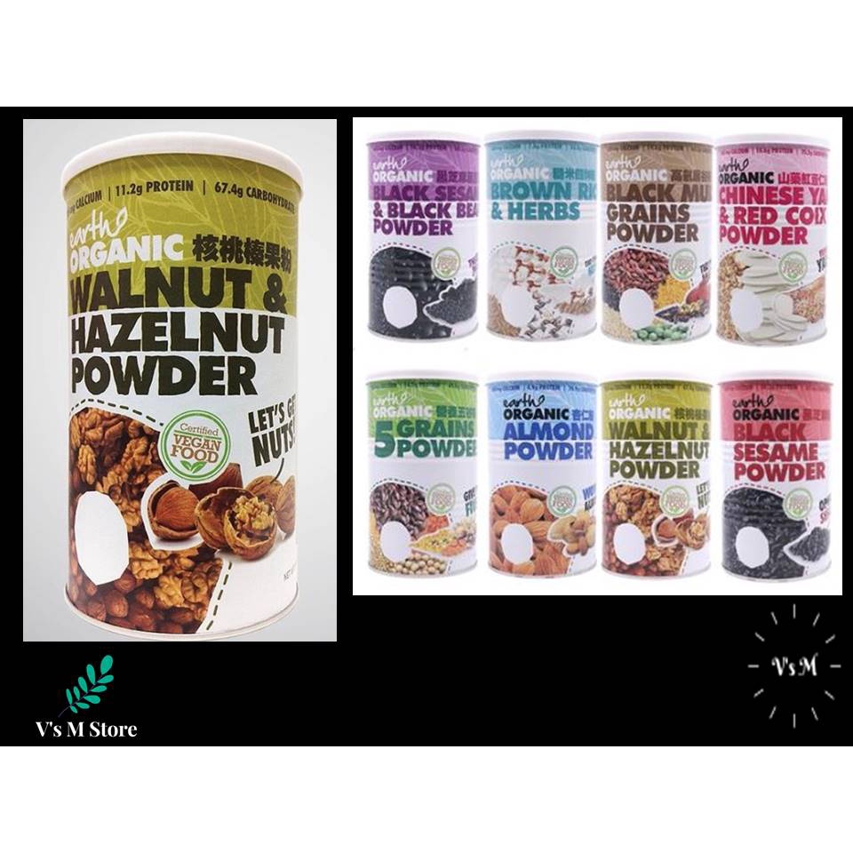Earth Organic Walnut & Hazelnut Powder 500G Improve insomnia sympton ...