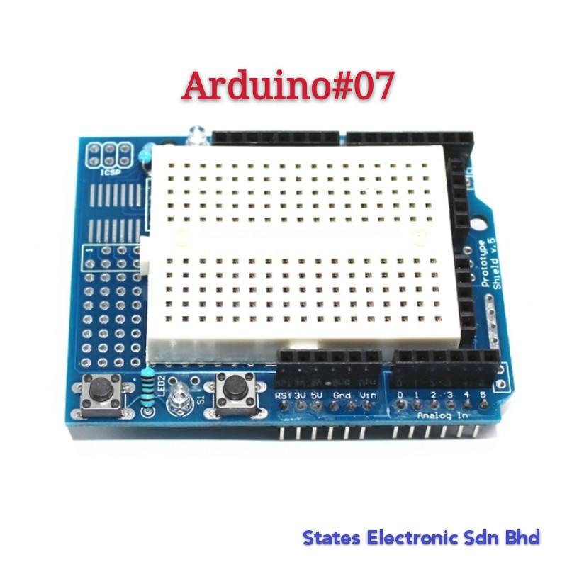 Arduino#07 UNO-PSV5 UNO R3 Protoshield with Mini Breadboard | Shopee ...