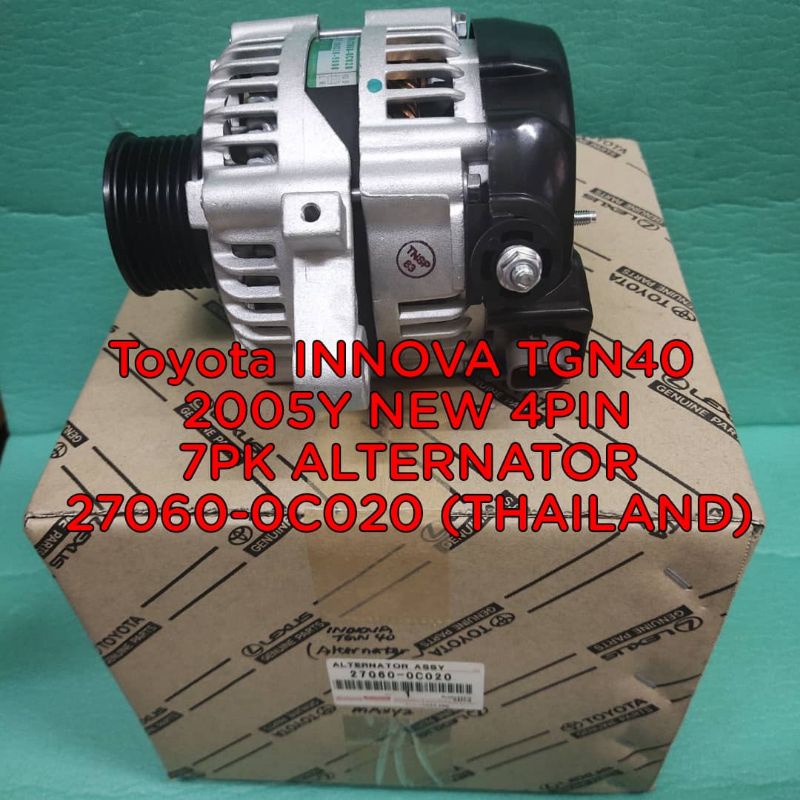 Toyota INNOVA TGN40 2005Y NEW 4PIN 7PK ALTERNATOR 27060-0C020 (THAILAND ...