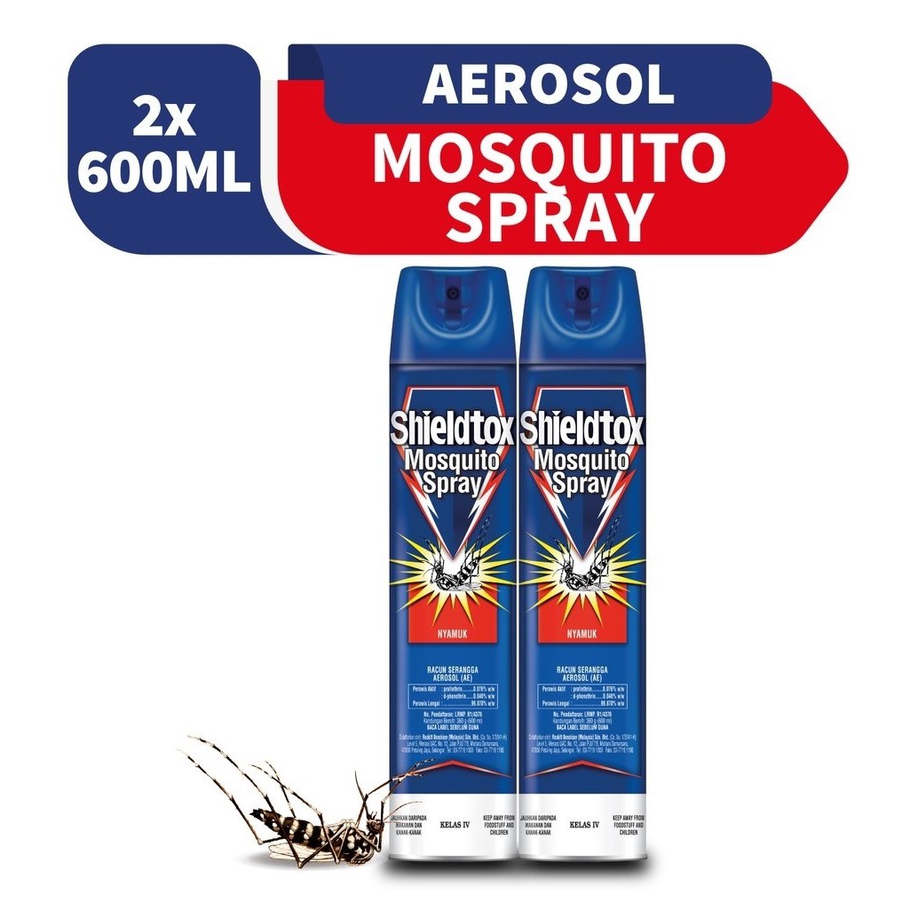 Shieldtox Mosquito Spray Aerosol (600ml x 2) | Shopee Malaysia
