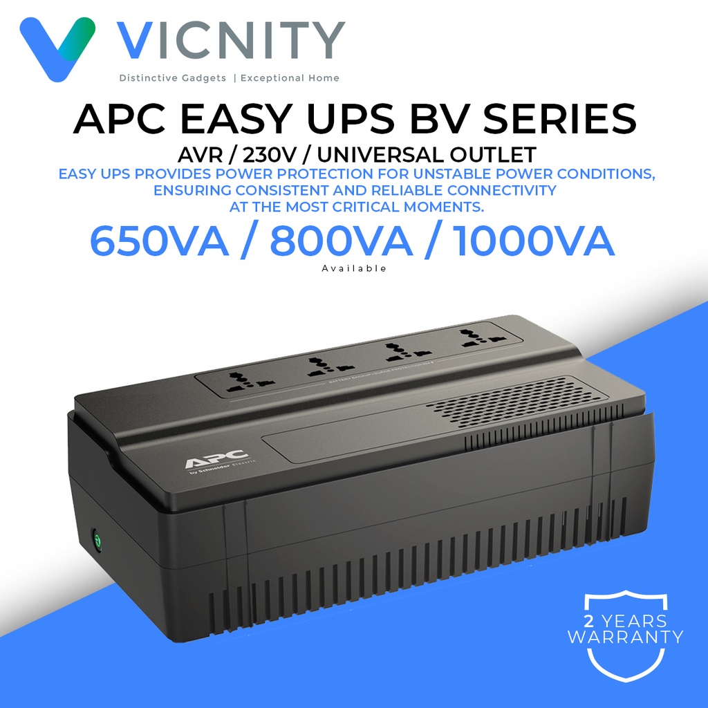 APC Easy UPS BV Series Backup Battery/Universal Outlet Socket/AVR/230v ...