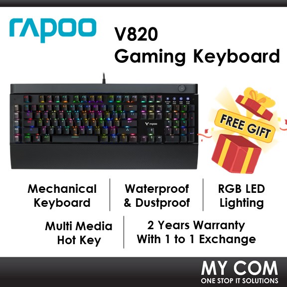 Rapoo V820 RGB Wired Connection Backlit Mechanical Gaming Keyboard | Shopee Malaysia