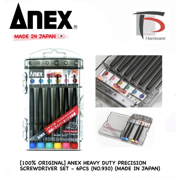 [100% ORIGINAL] ANEX HEAVY DUTY PRECISION SCREWDRIVER SET - 6PCS (NO ...
