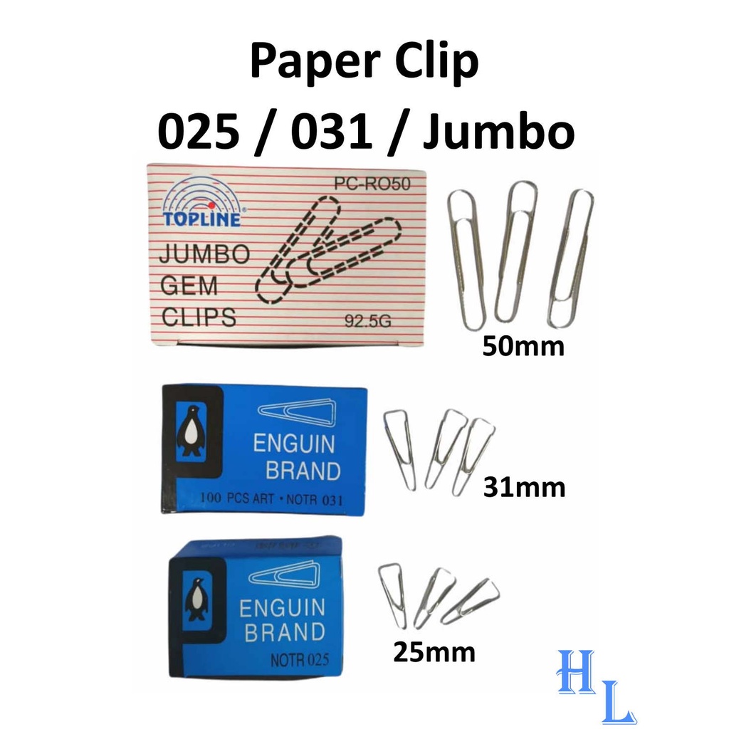 Paper Clip 025 / Paper Clip 031 / Jumbo Paper Clip (Ready Stock ...