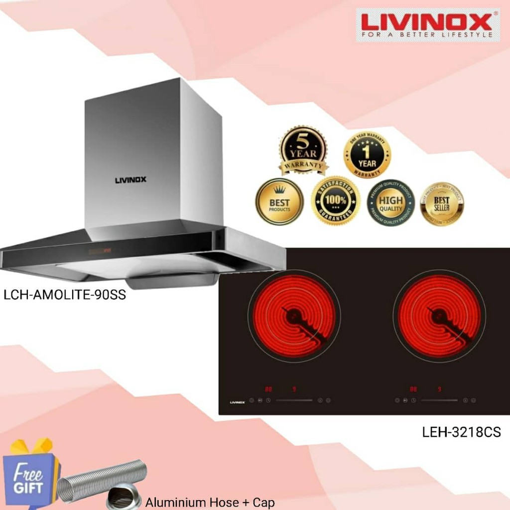 (LIVINOX) LCH- AMOLITE - 90B Multifunction Cooker Hood + (LIVINOX) LEH ...