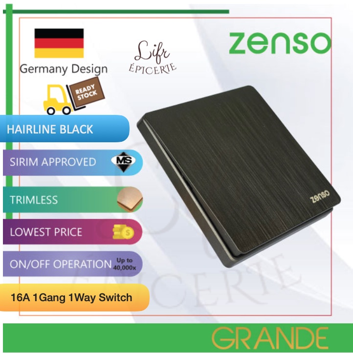 [Ready Stock]ZENSO Switch - Grande Hairline Black Switches & Sockets ...