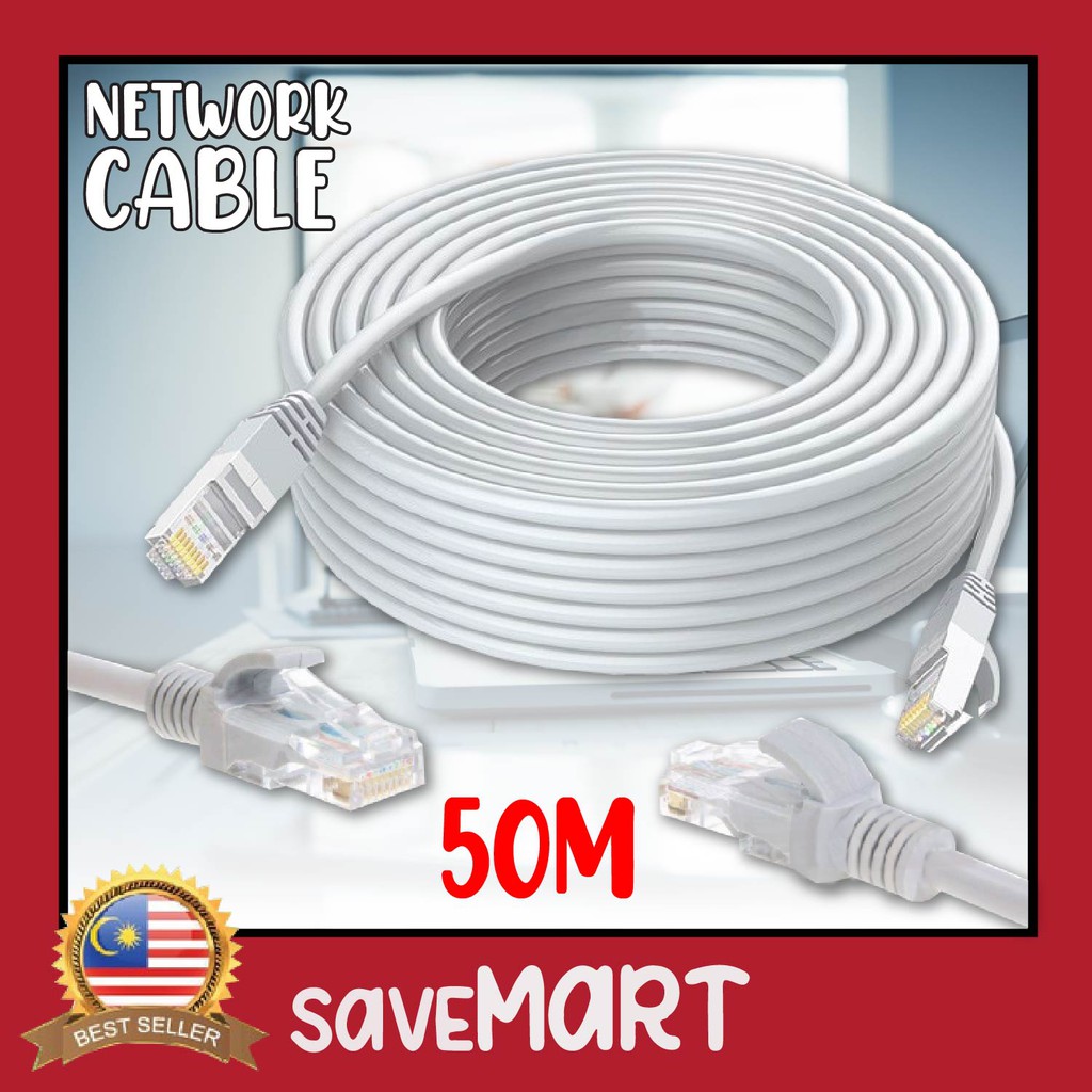 Network Cable Cat5e Rj45 Ethernet Lan Network Cable 50m Kabel Rangkaian Ethernet Shopee Malaysia