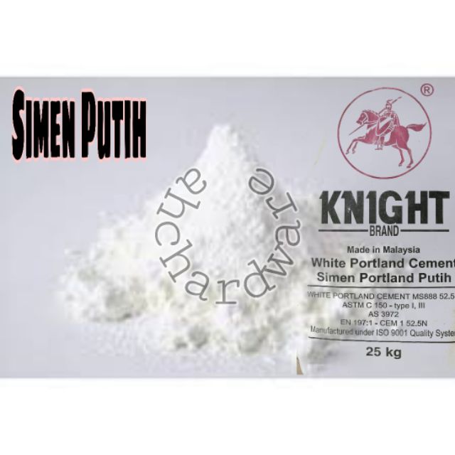 [KNIGHT] PREMIUIM QUALITY White Cement 2kg / Simen Putih 2kg | Shopee ...