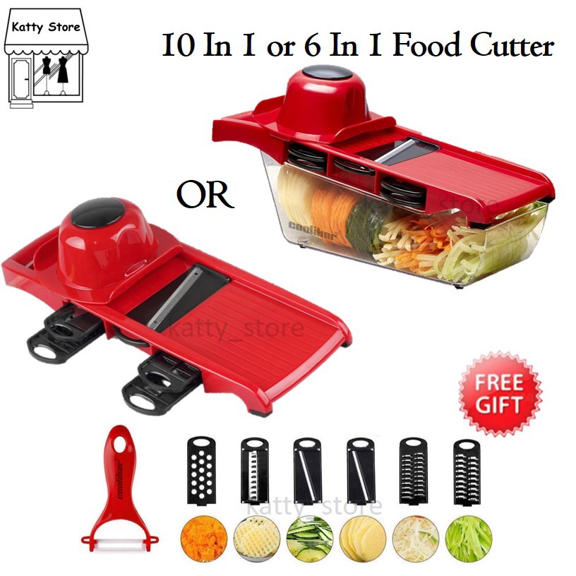 [READY STOCK] 6 In 1 OR 10 In 1 Manual Vegetable Cutter Grater Slicer ...