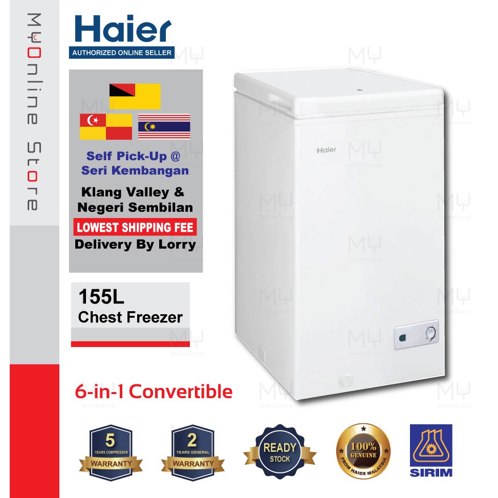 Haier-(155L) Chest Freezer 1 door / Peti Sejuk Beku 1 Pintu Convertible (Freezer Fridge) Model ...