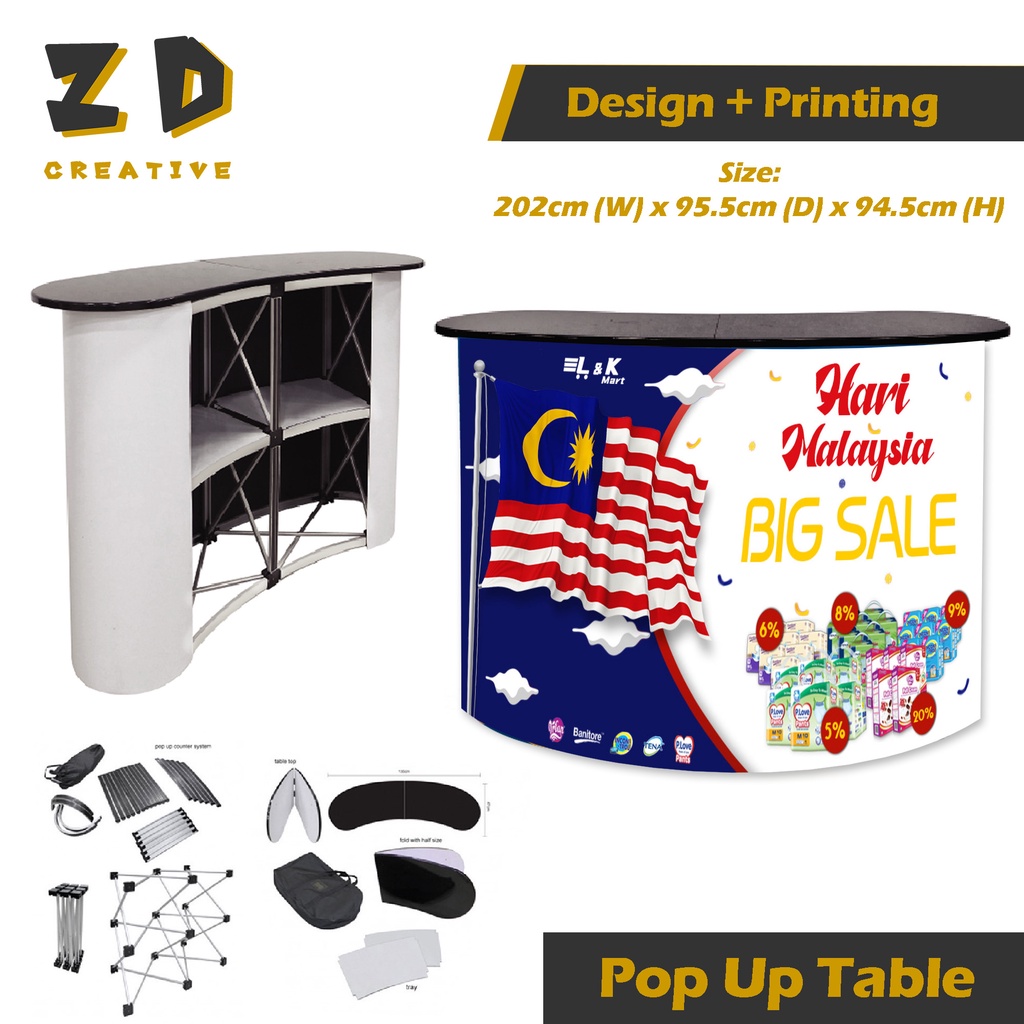 Pop Up Promotion Table / Pop Up Counter Booth With Printing (FREE ...