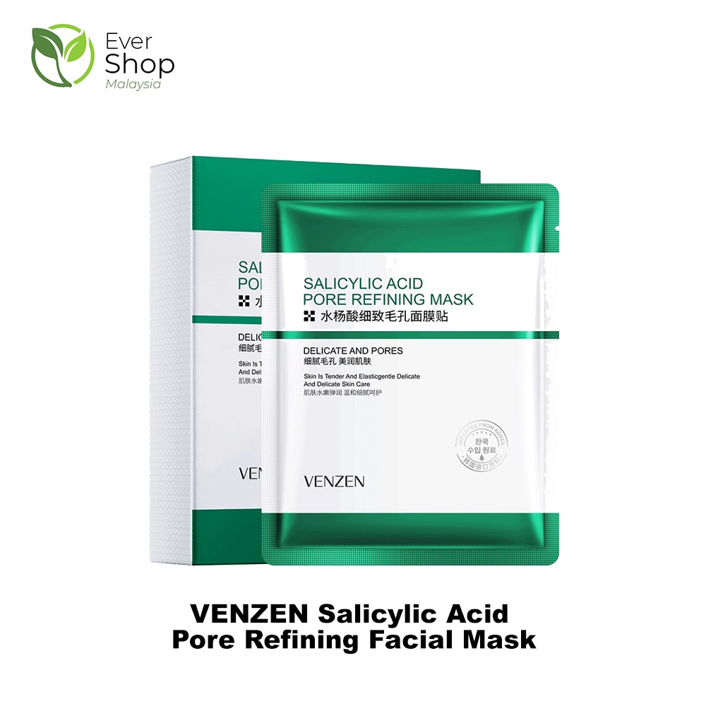 [Original] VENZEN Salicylic Acid Pore Refining Facial Mask | Shopee ...