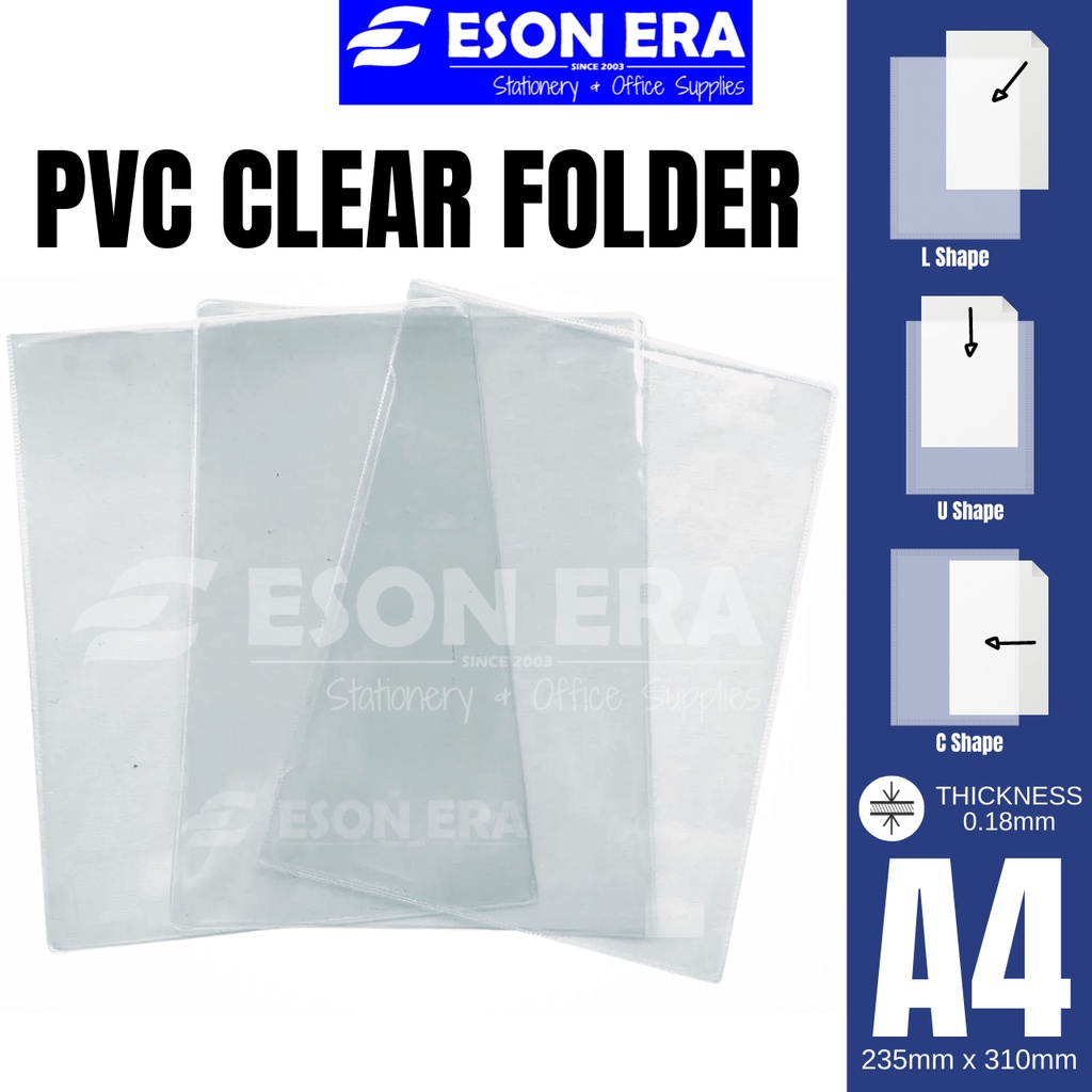 [A4] Clear Folder A4 PVC Document Clear Holder L Shape/ U Shape/ C Shape | Shopee Malaysia