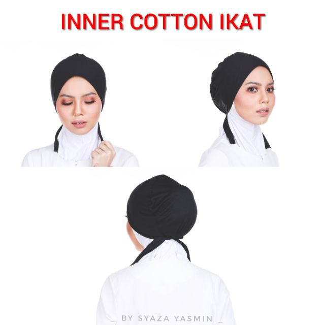 Inner Scarf Anak Tudung Hitam Cotton Ikat Belakang Murah | Shopee Malaysia
