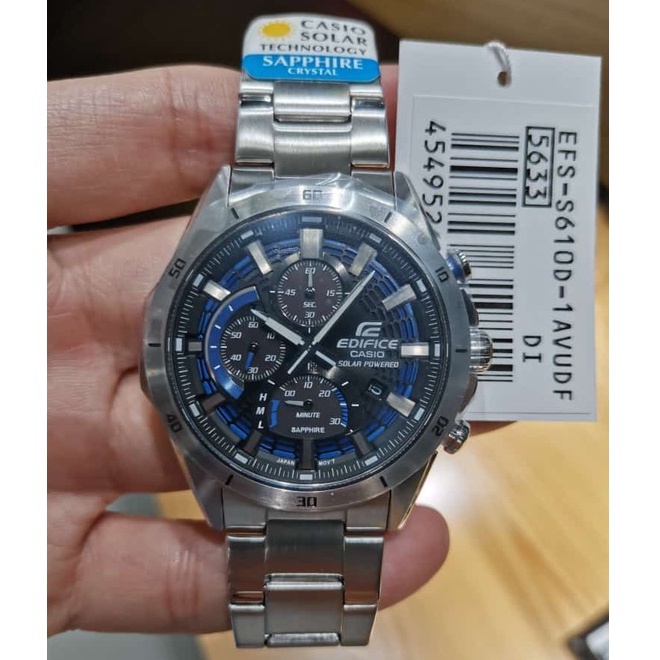 CASIO Edifice Slim Line Tough Solar with Sapphire Crystal EFS-S610D-1A ...