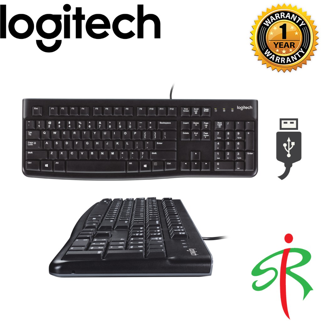 Logitech K120 Corded Keyboard USB Black 920-002582 | Shopee Malaysia