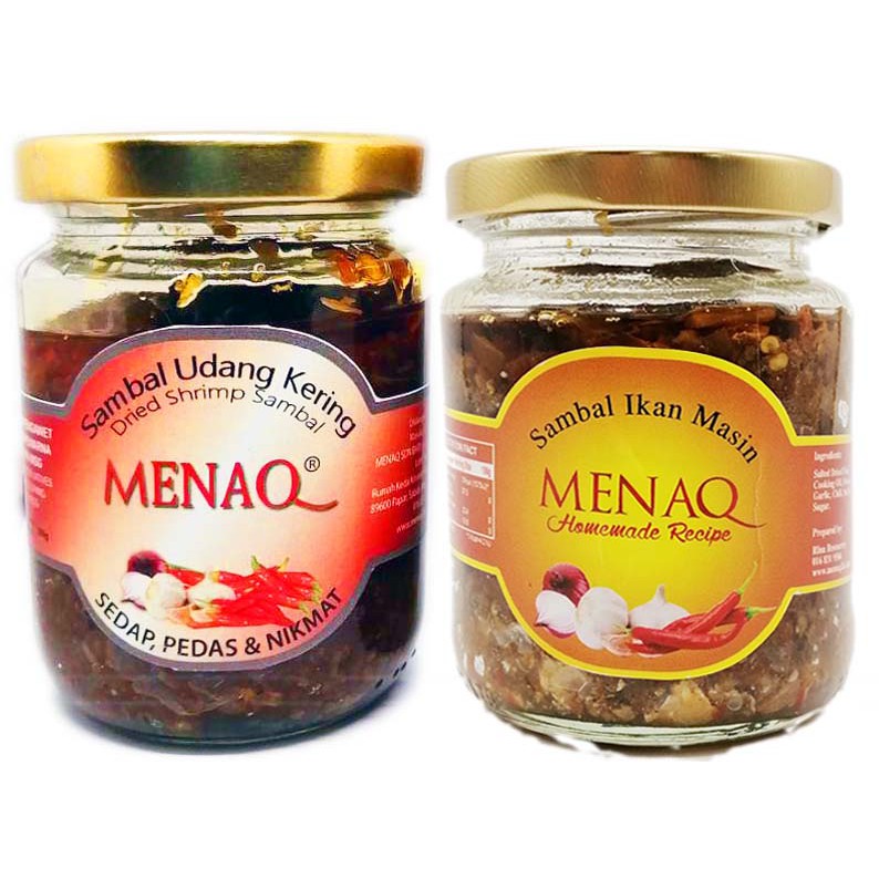 MENAQ Sambal Combo Set - Sambal Ikan Masin & Sambal Udang Kering ...