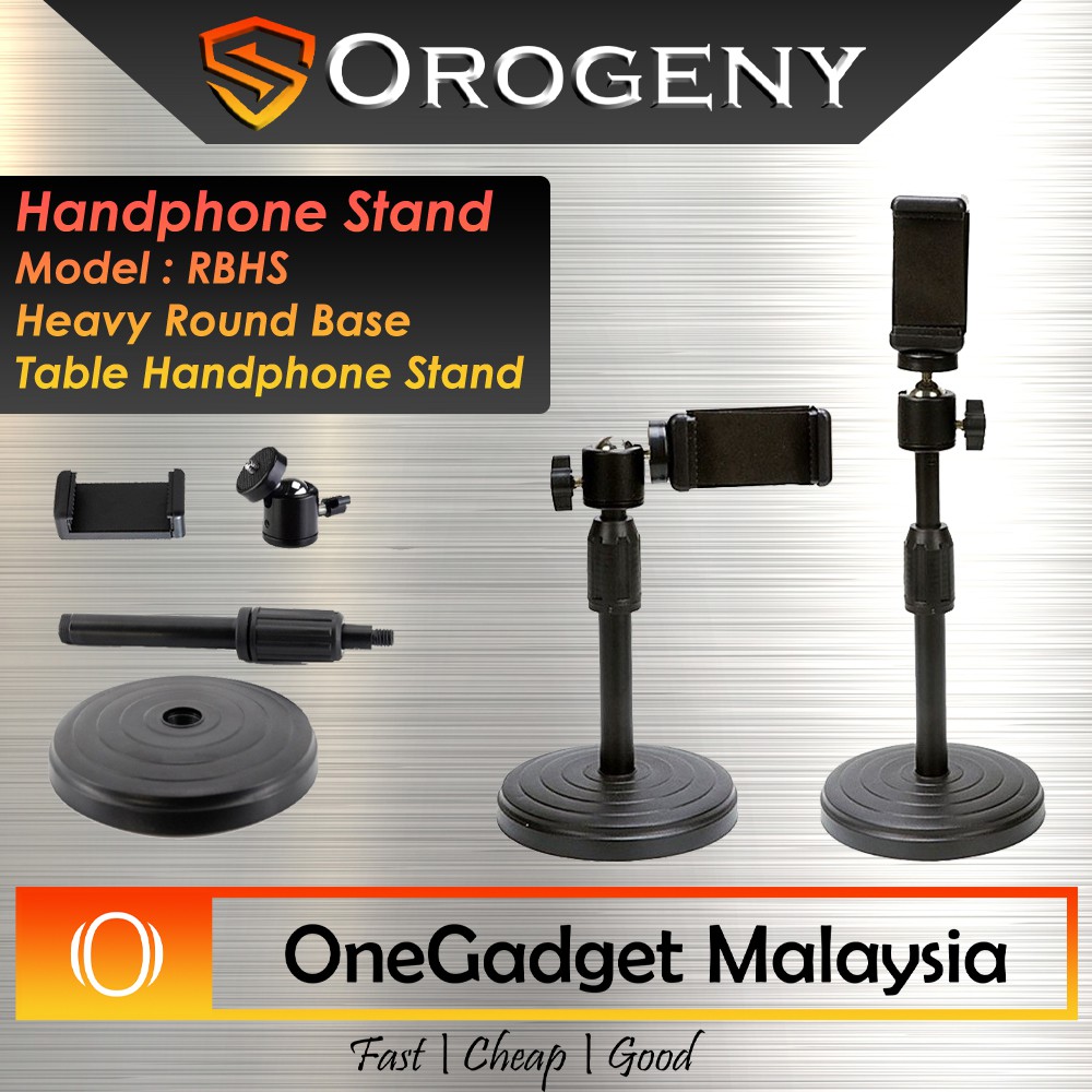 Orogeny Heavy Round Base Table Top Handphone Stand With Adjustable ...