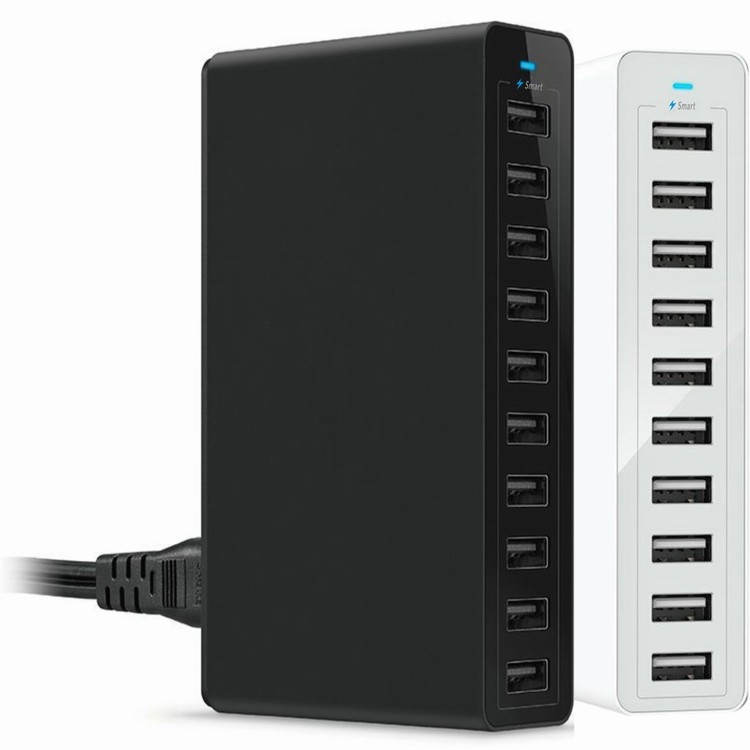 Multi Port Charger 10 USB 10.2A Power 50W fast Charge Station 10 port ...