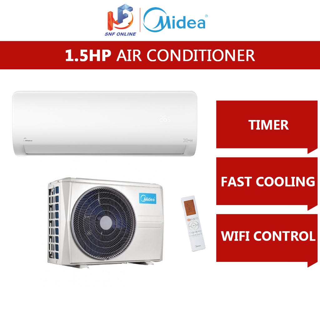 Midea 1.5HP Xtreme Dura R32 Non-Inverter Air Conditioner / Aircond / Air Cond MSXD-12CRN8 ...