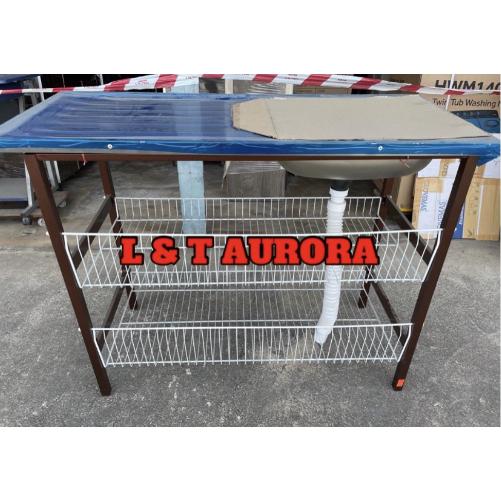 3V Stainless Steel Single Bowl Drainer/ 2 Tingkat Stainless Steel ...