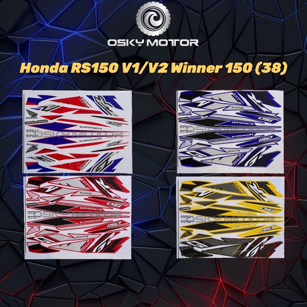 Honda RS150 V1/V2 Winner 150 (38) Body Sticker - White / Blue / Red ...