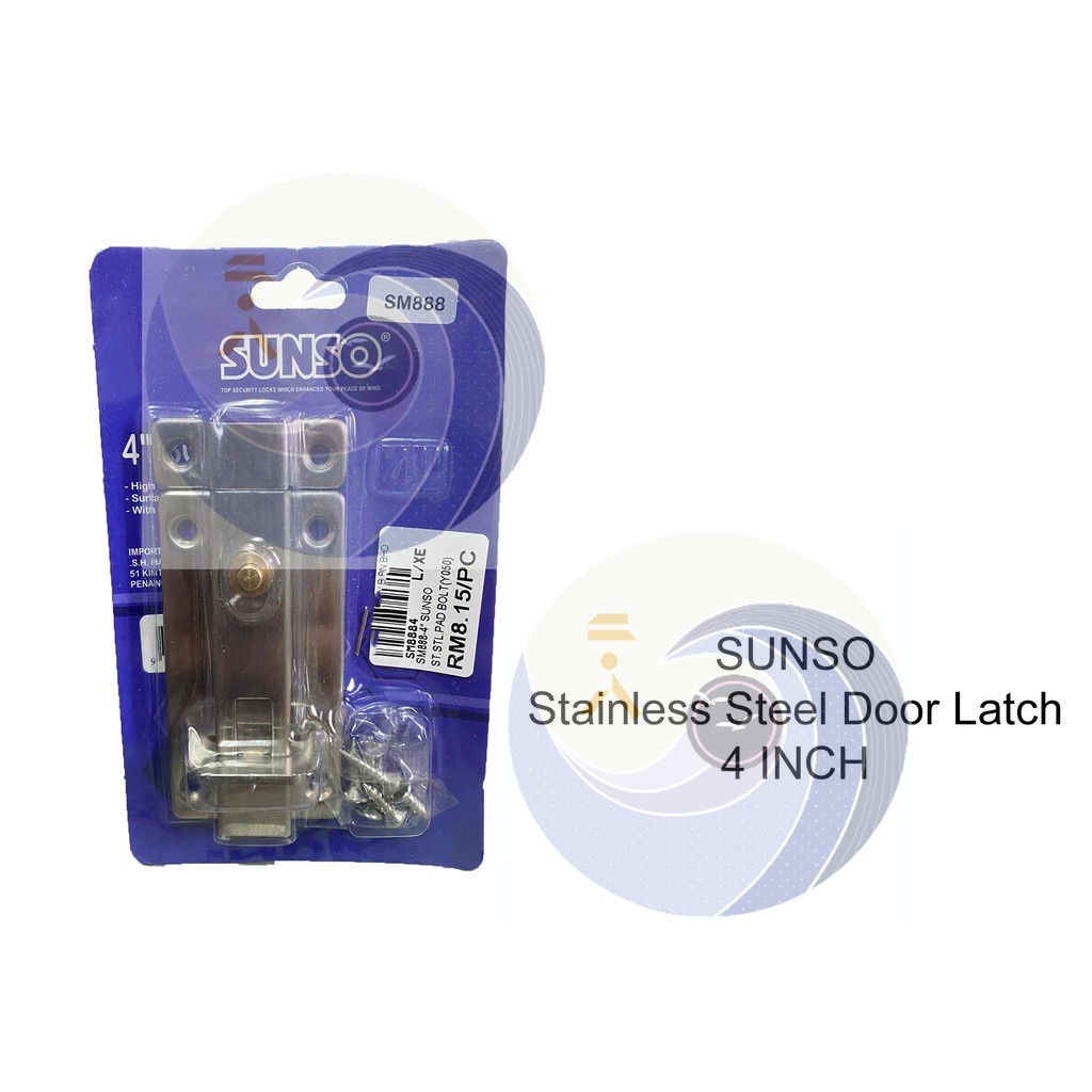 [ 1 UNIT ] SUNSO SM888 Stainless Steel Door Latch Lock Sliding Barrel ...