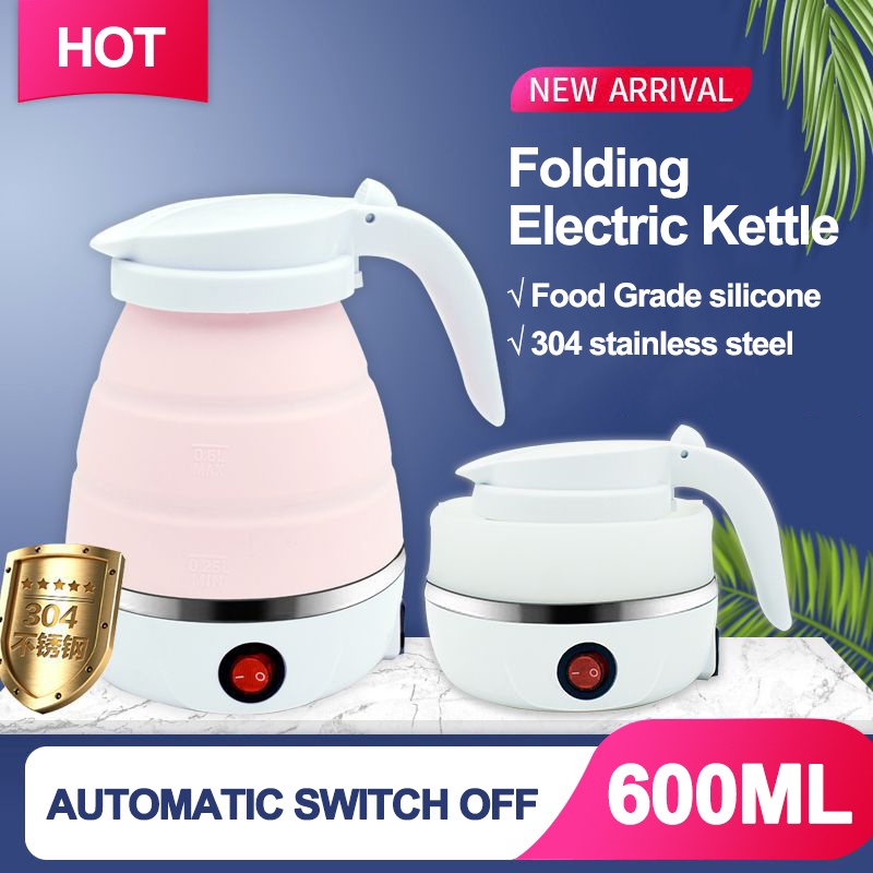 Foldable Electric Kettle Portable Mini Travel Kettle 0.6L Stainless ...