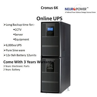 Neuropower Cronus 6kva 6000va Tower Online UPS (Include 12v 9ah Battery ...