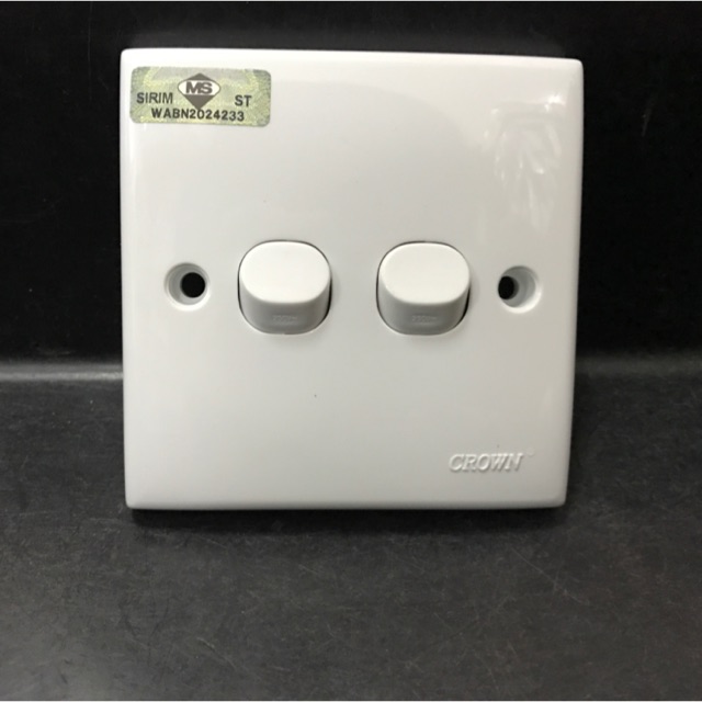 Crown 10A 250V AC 2 Gang 1 Way Flush Switch | Shopee Malaysia